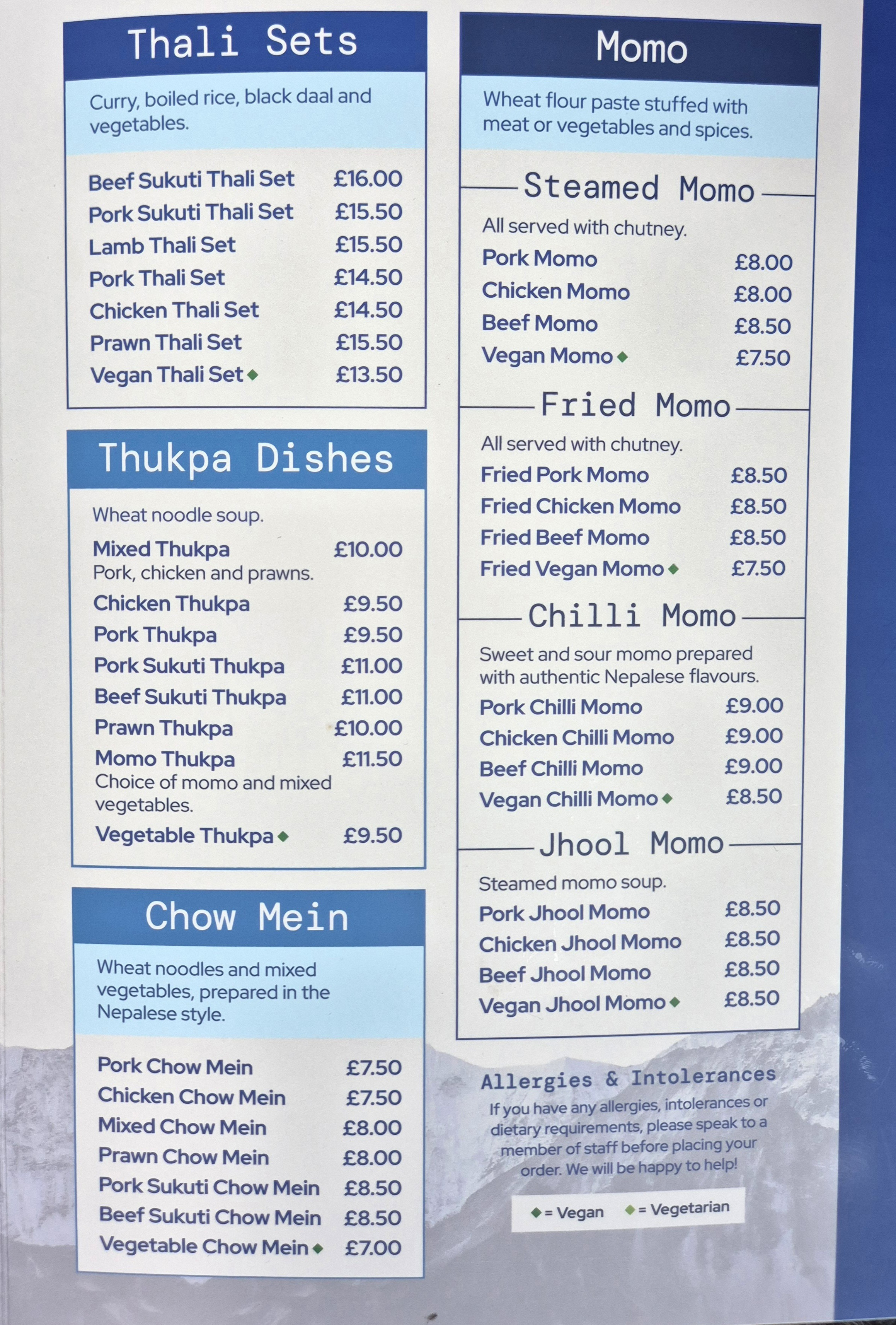 Nepali kitchen menu sandgate 3 - Sandgate
